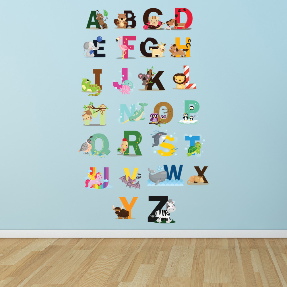 Animal Alphabet Classroom Nursery Wall Sticker | Icon Wall Stickers