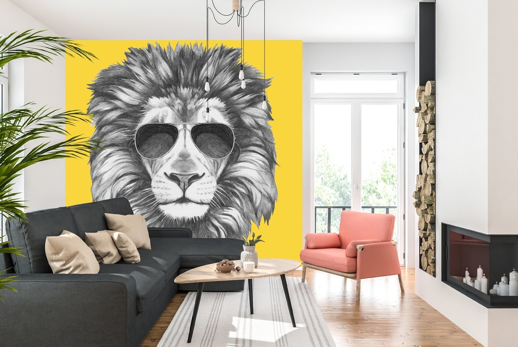 Cool Lion Wall Mural Wallpaper | Icon Wall Stickers