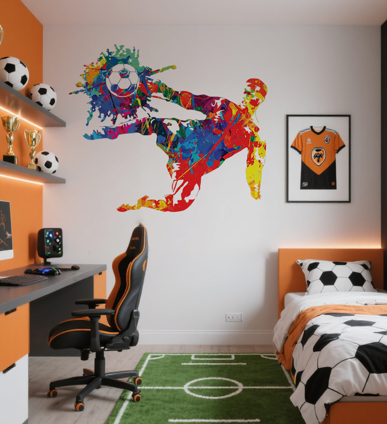 Paint Splash Football Goal Wall Sticker | Icon Wall Stickers