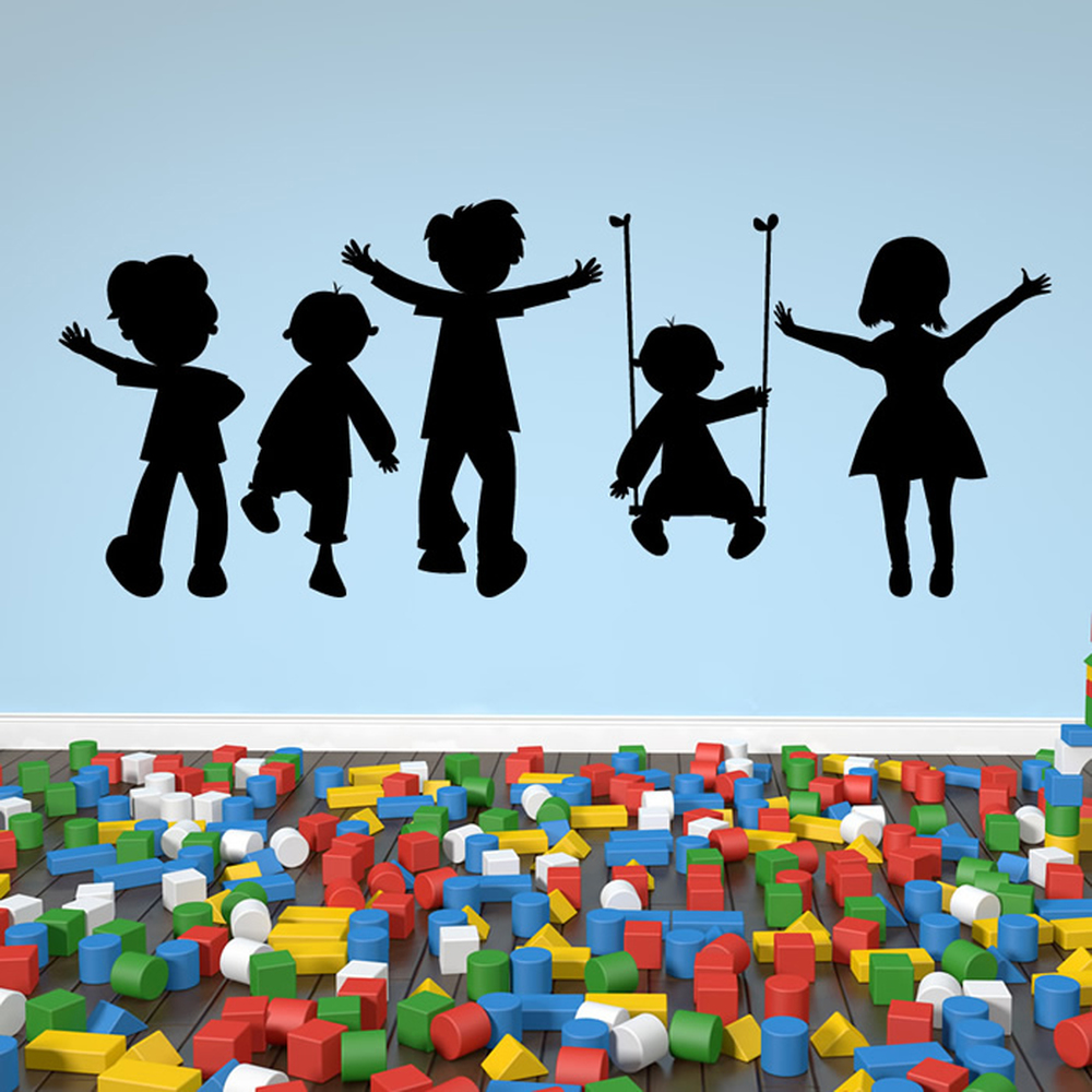 School Playground Children Playing Wall Sticker | Icon Wall Stickers