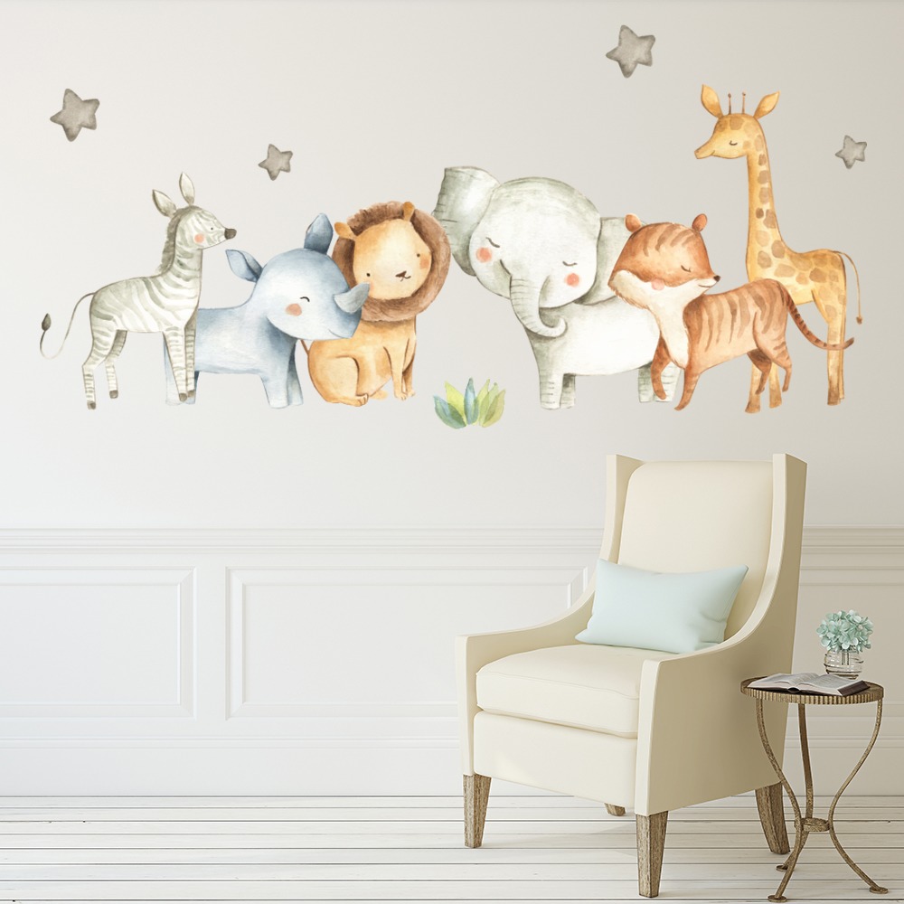 Cute Safari Friends Nursery Wall Sticker | Icon Wall Stickers