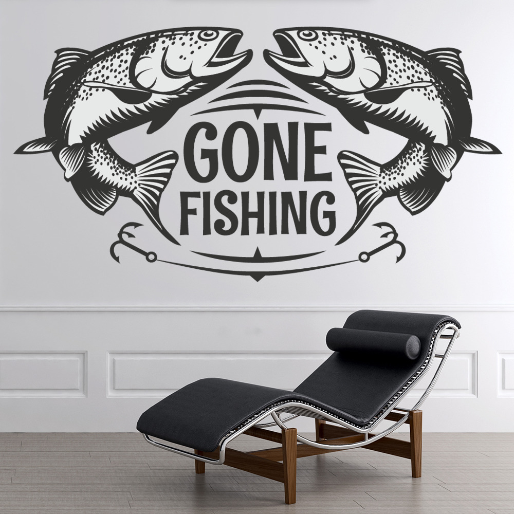 Gone Fishing Sign Logo Wall Sticker | Icon Wall Stickers