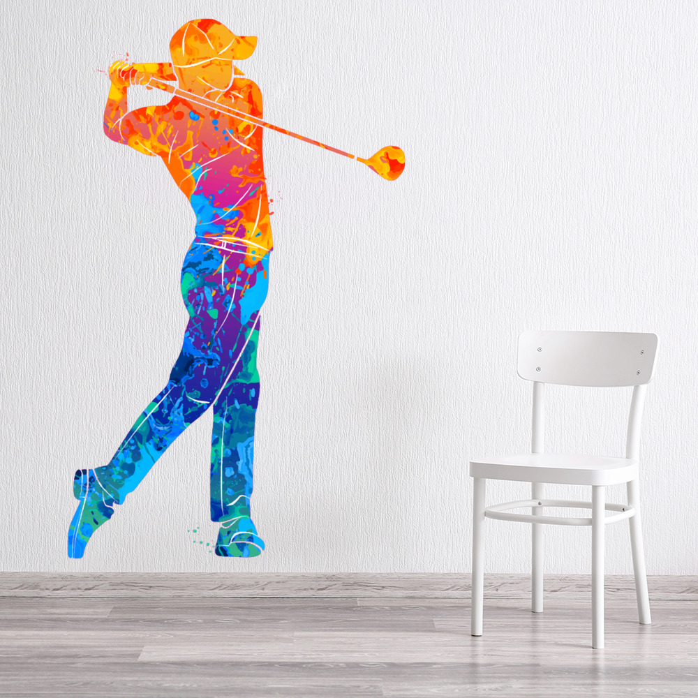 Golf Player Abstract Art Wall Sticker | Icon Wall Stickers