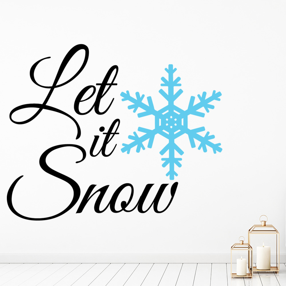 Let It Snow Christmas Snowflake Quote Wall Sticker | Icon Wall Stickers