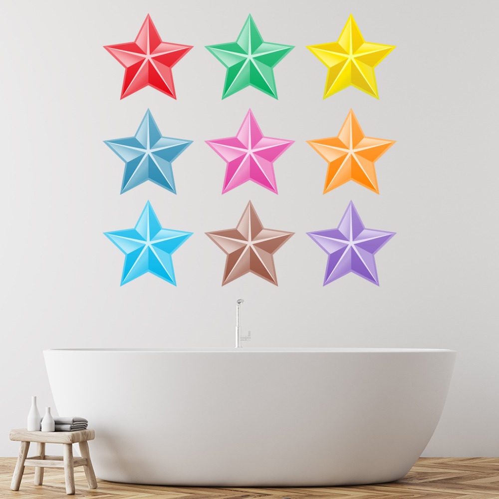 Colourful Stars Wall Sticker Set | Icon Wall Stickers