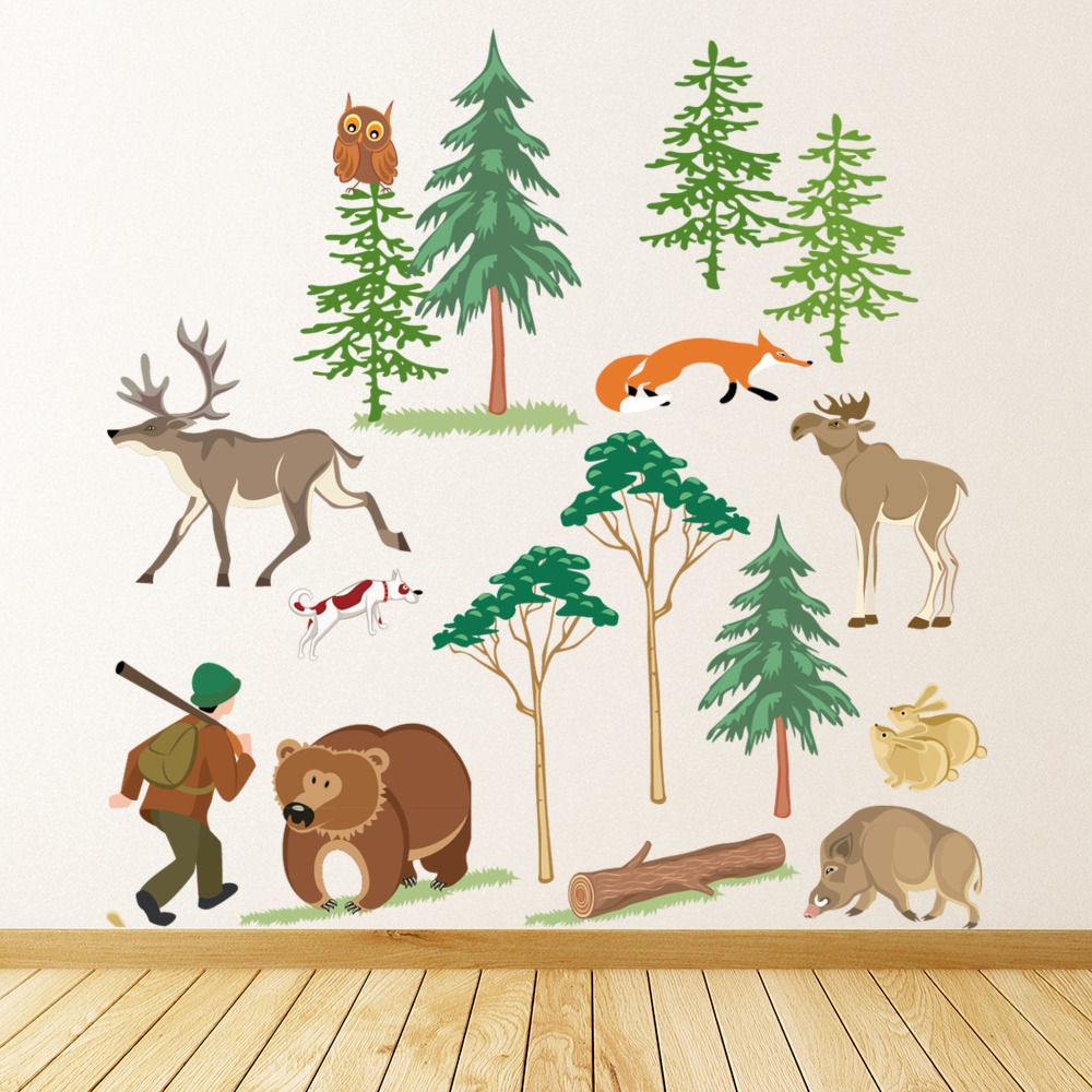 Woodland Hunter Wall Sticker Set | Icon Wall Stickers