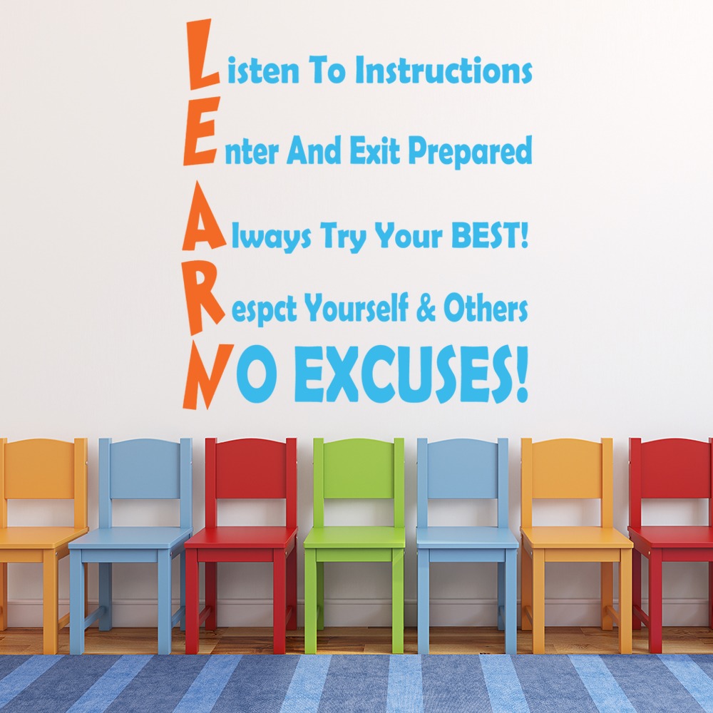 LEARN Classroom Quote Wall Sticker | Icon Wall Stickers