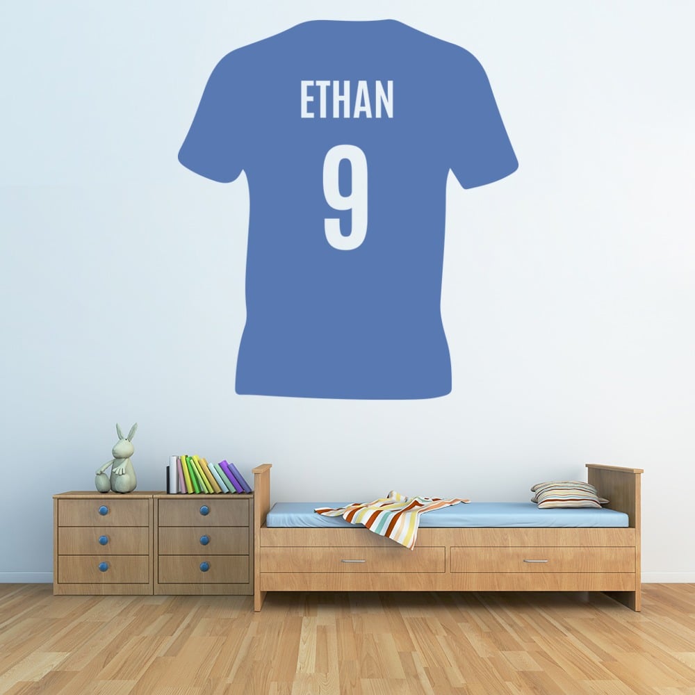 Personalised Name & Number Shirt Football Wall Sticker | Icon Wall Stickers