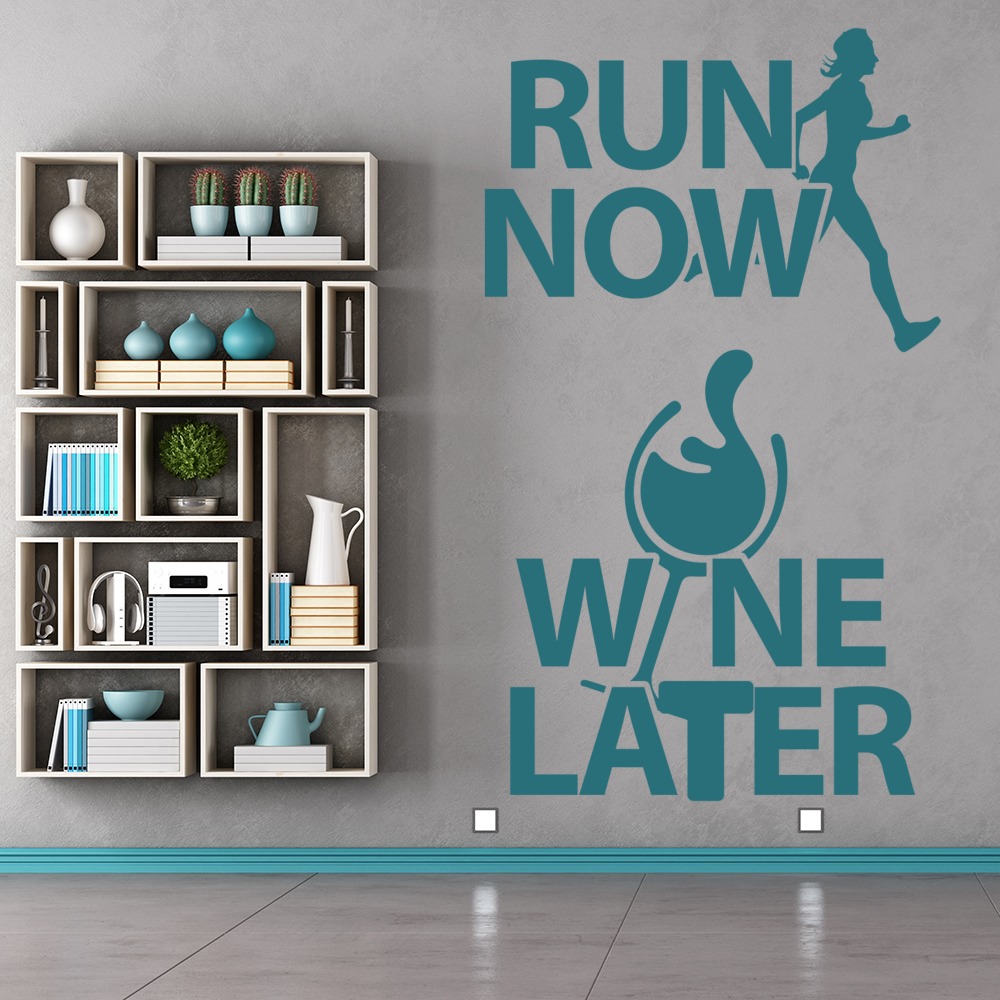 Run Now, Wine Later Alcohol Wall Sticker | Icon Wall Stickers