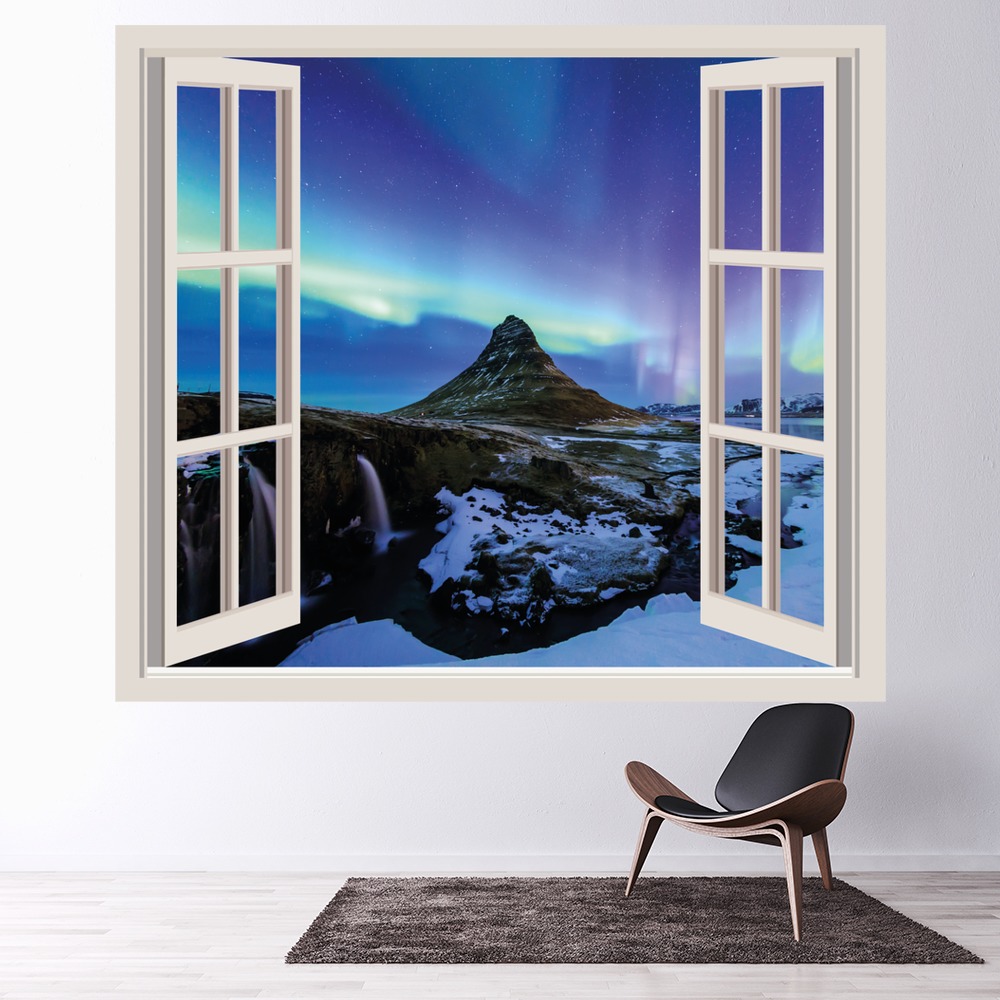 Northern Lights Aurora Sky 3D Window Wall Sticker | Icon Wall Stickers