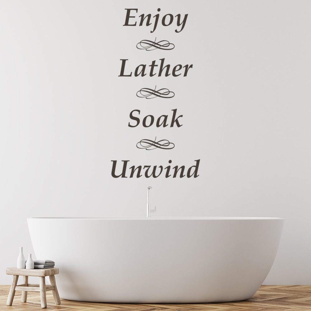 Enjoy, Lather, Soak, Unwind Bathroom Wall Sticker | Icon Wall Stickers