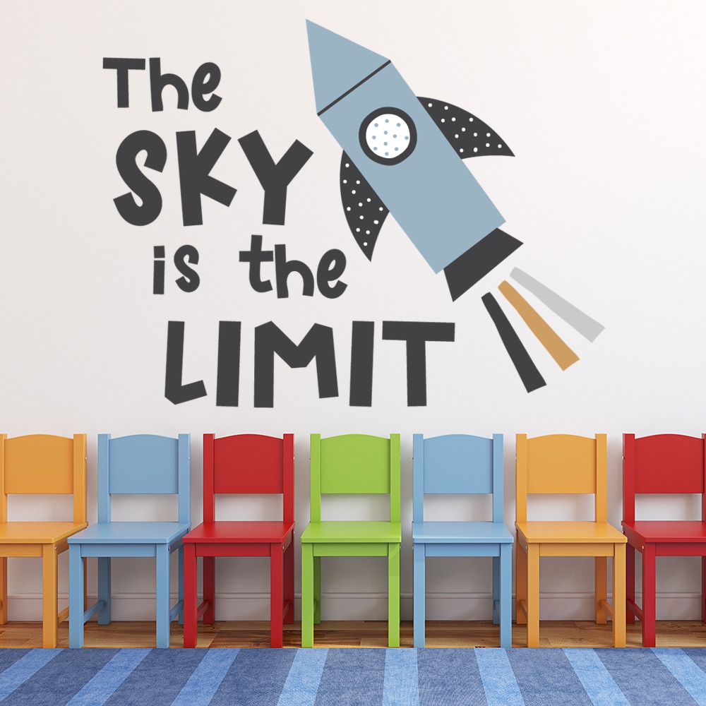 The Sky Is The Limit Rocket Nursery Wall Sticker | Icon Wall Stickers
