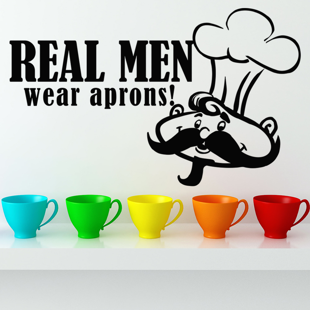 Real Men Wear Aprons Kitchen Quote Wall Sticker | Icon Wall Stickers