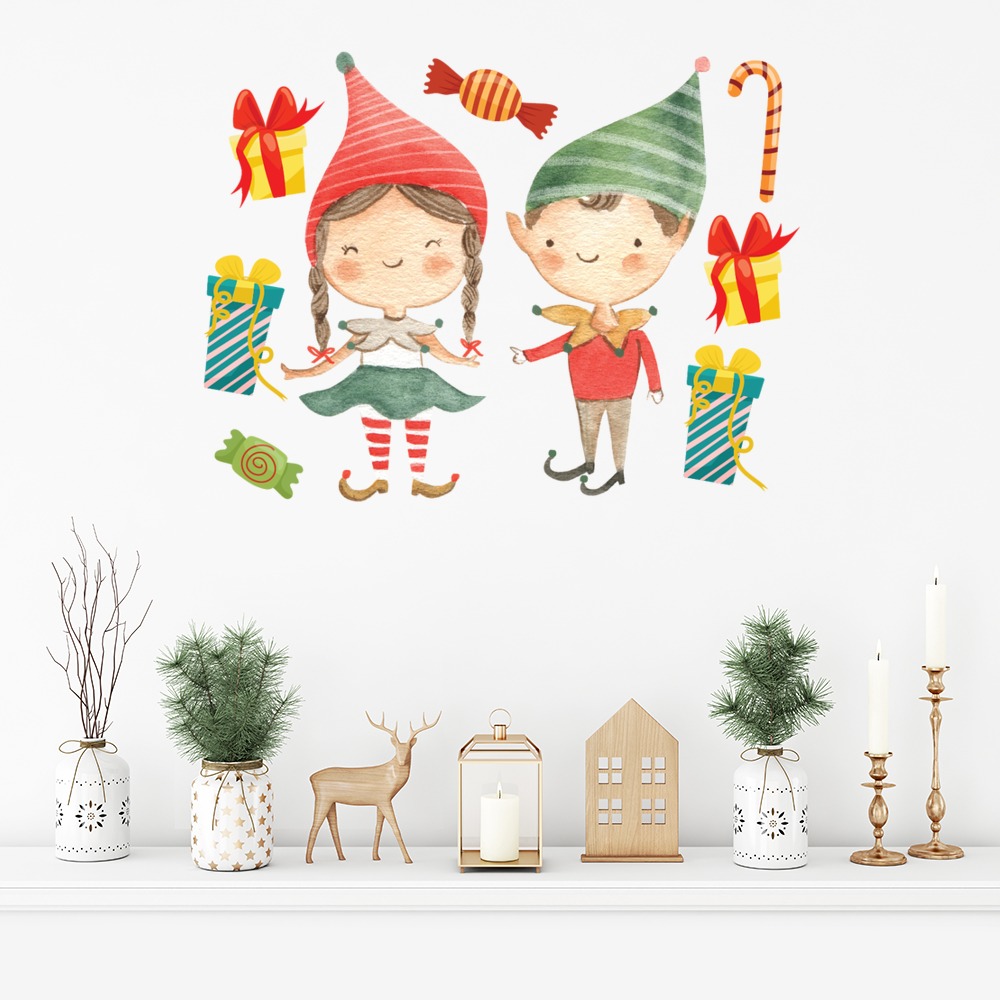 Santas Helpers Christmas Elves Wall Sticker | Icon Wall Stickers