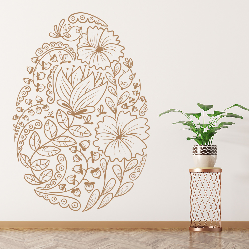Floral Easter Egg Wall Sticker | Icon Wall Stickers