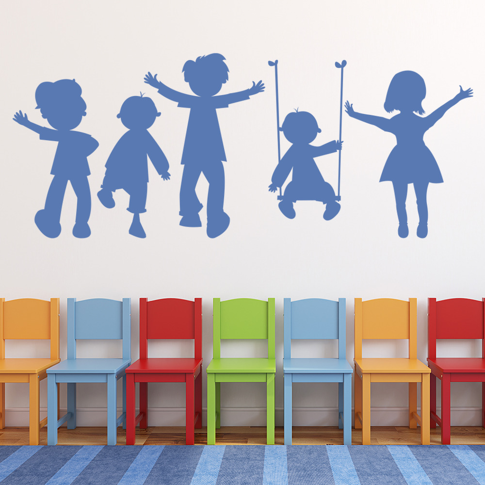 School Playground Children Playing Wall Sticker | Icon Wall Stickers