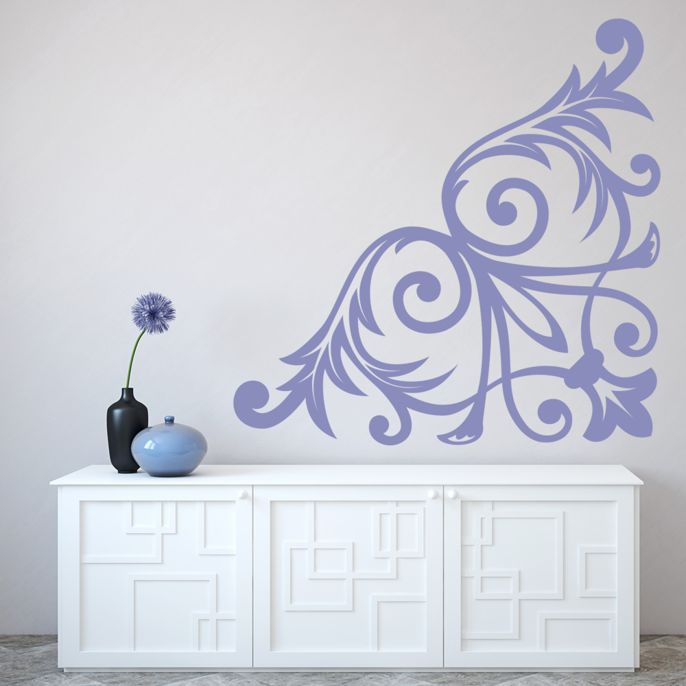 Floral Damask Corner Wall Sticker | Icon Wall Stickers
