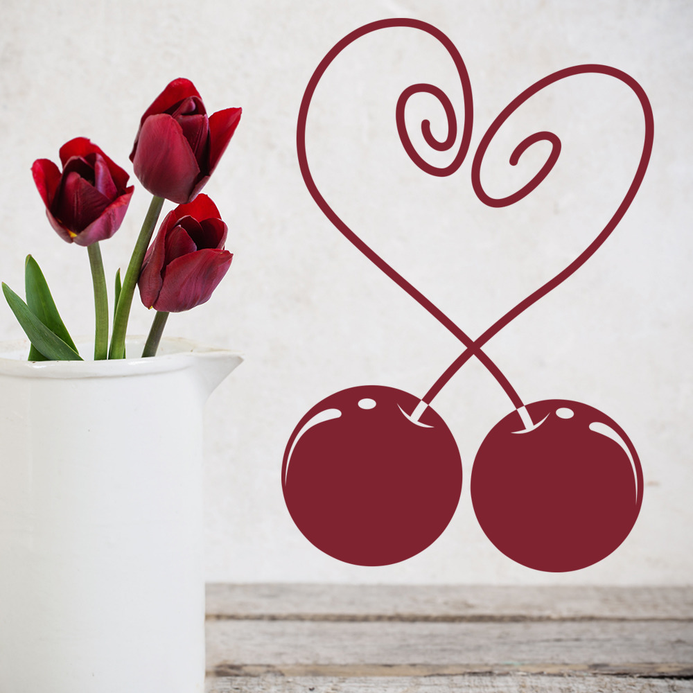 Cherry Love Heart Wall Sticker | Icon Wall Stickers
