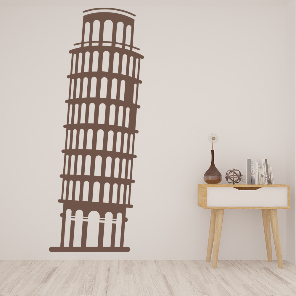 Tower of Pisa Italian Landmark Rest of the World Wall Stickers Home Art ...