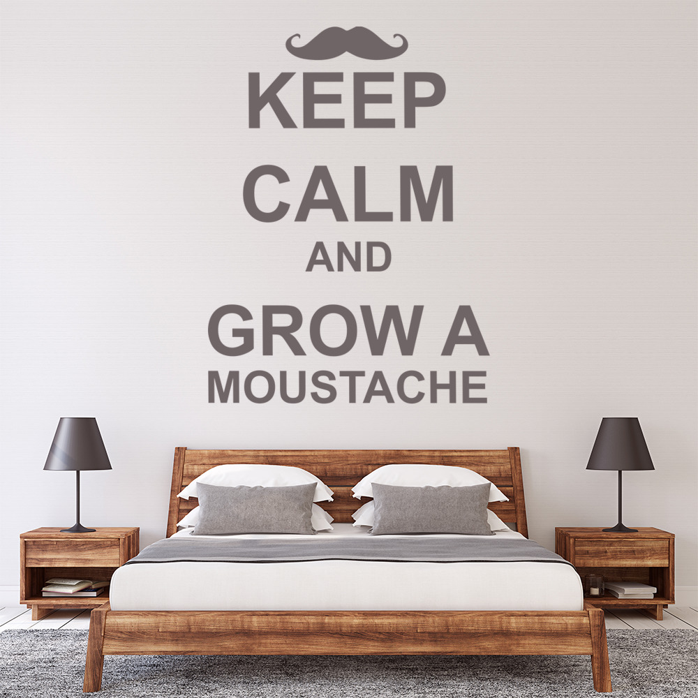 Keep Calm Grow A Moustache Wall Sticker | Icon Wall Stickers
