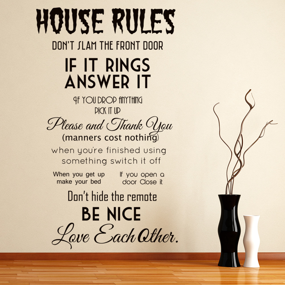 House Rules Family Quote Wall Sticker | Icon Wall Stickers