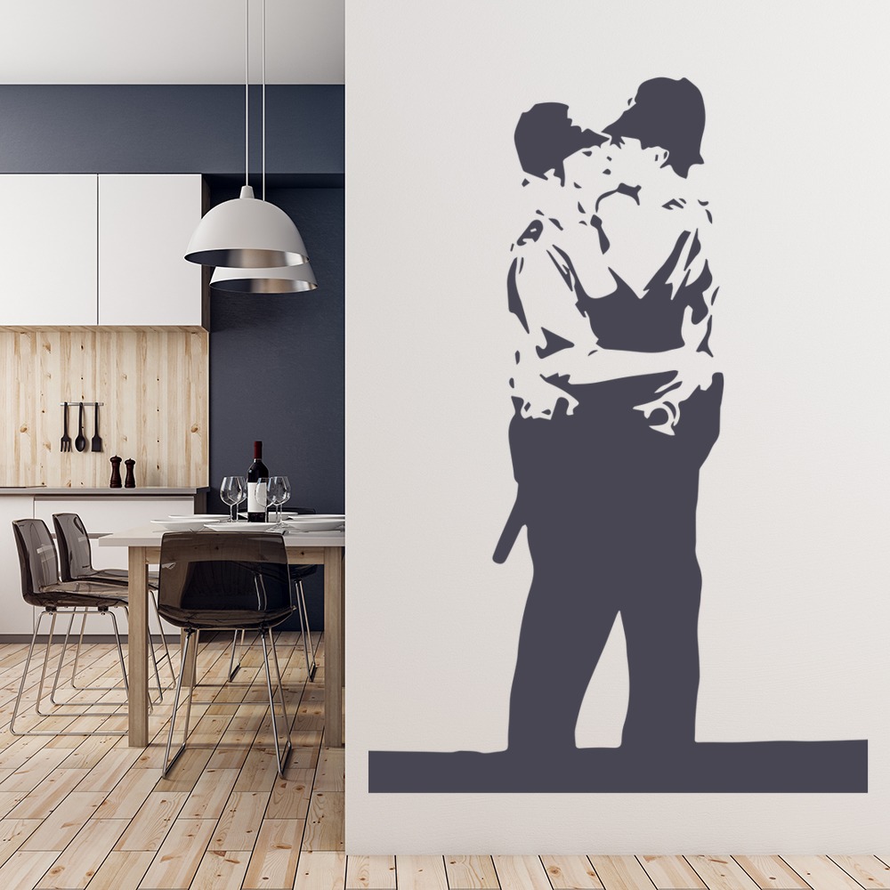 Kissing Police Banksy Wall Sticker | Icon Wall Stickers