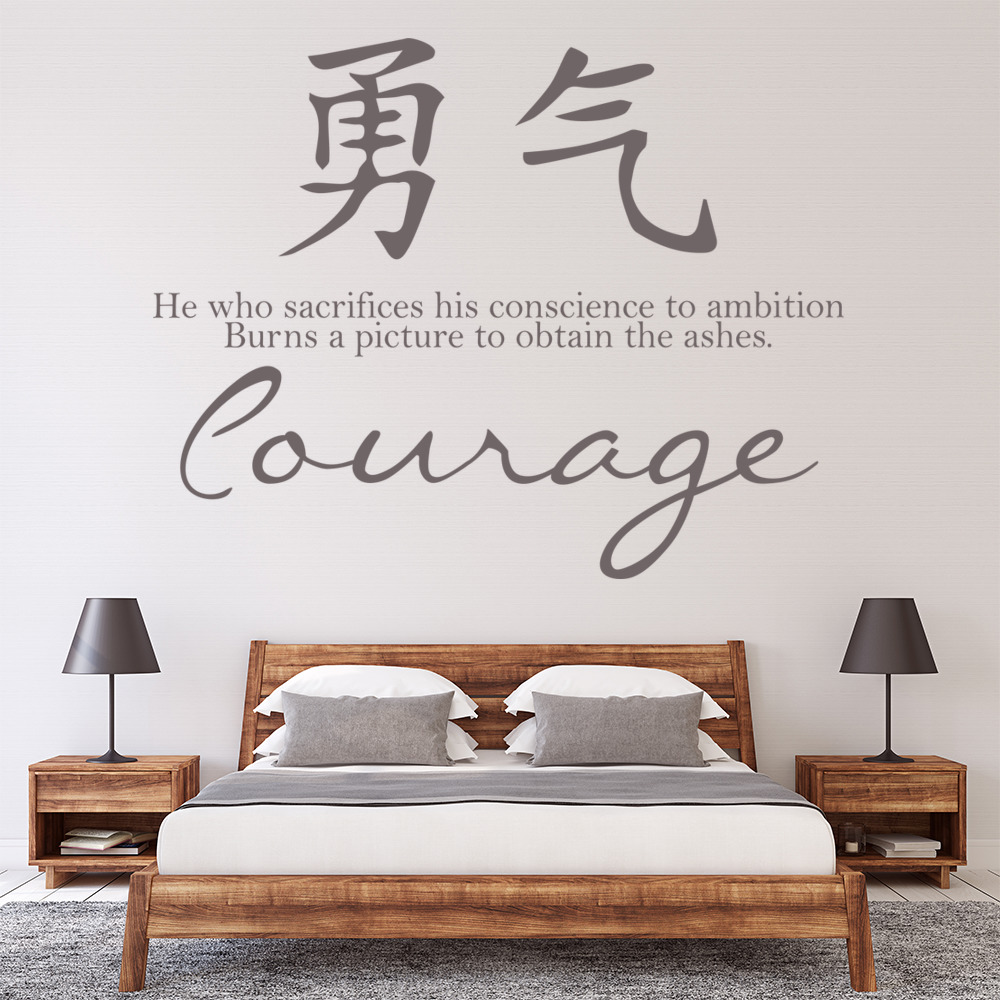 Courage Chinese Symbol Quote Wall Sticker | Icon Wall Stickers