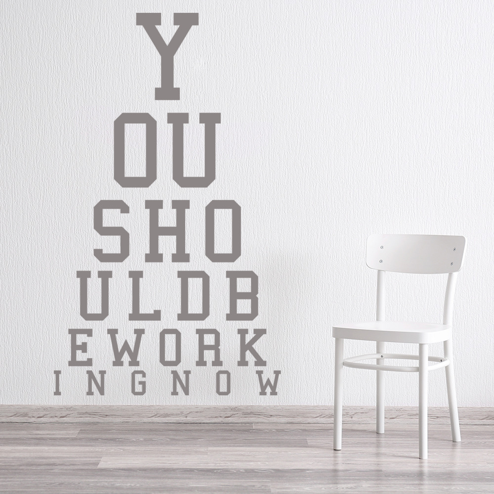 Should Be Working Eye Chart Quote Wall Sticker | Icon Wall Stickers