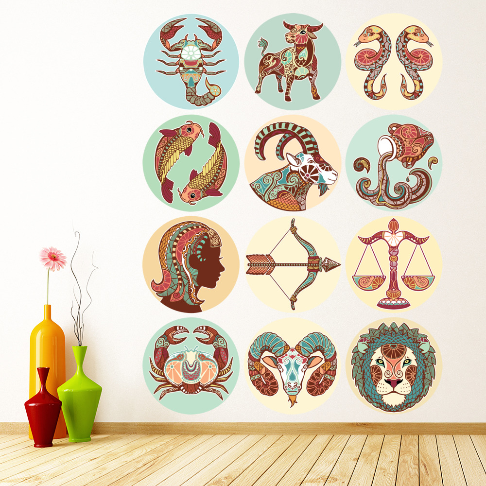 Zodiac Star Signs Wall Sticker Set | Icon Wall Stickers