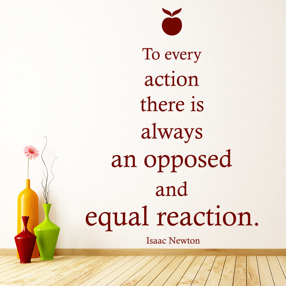 Equal Reaction Isaac Newton Quote Wall Sticker | Icon Wall Stickers