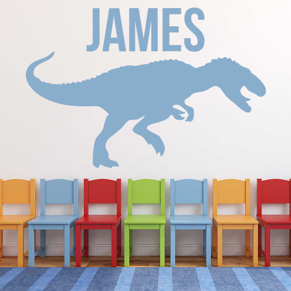 Personalised Name Dinosaur T-Rex Wall Sticker | Icon Wall Stickers