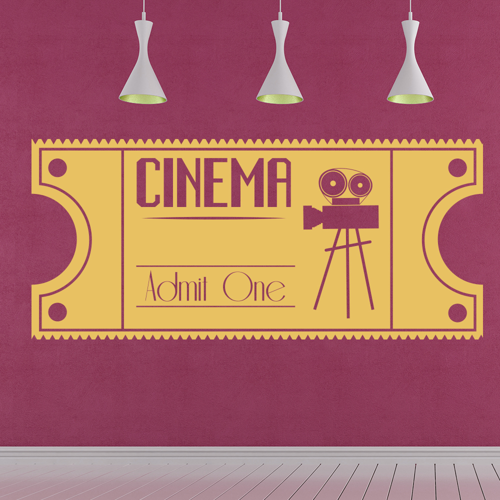 Cinema Ticket Vintage Movie Wall Sticker | Icon Wall Stickers