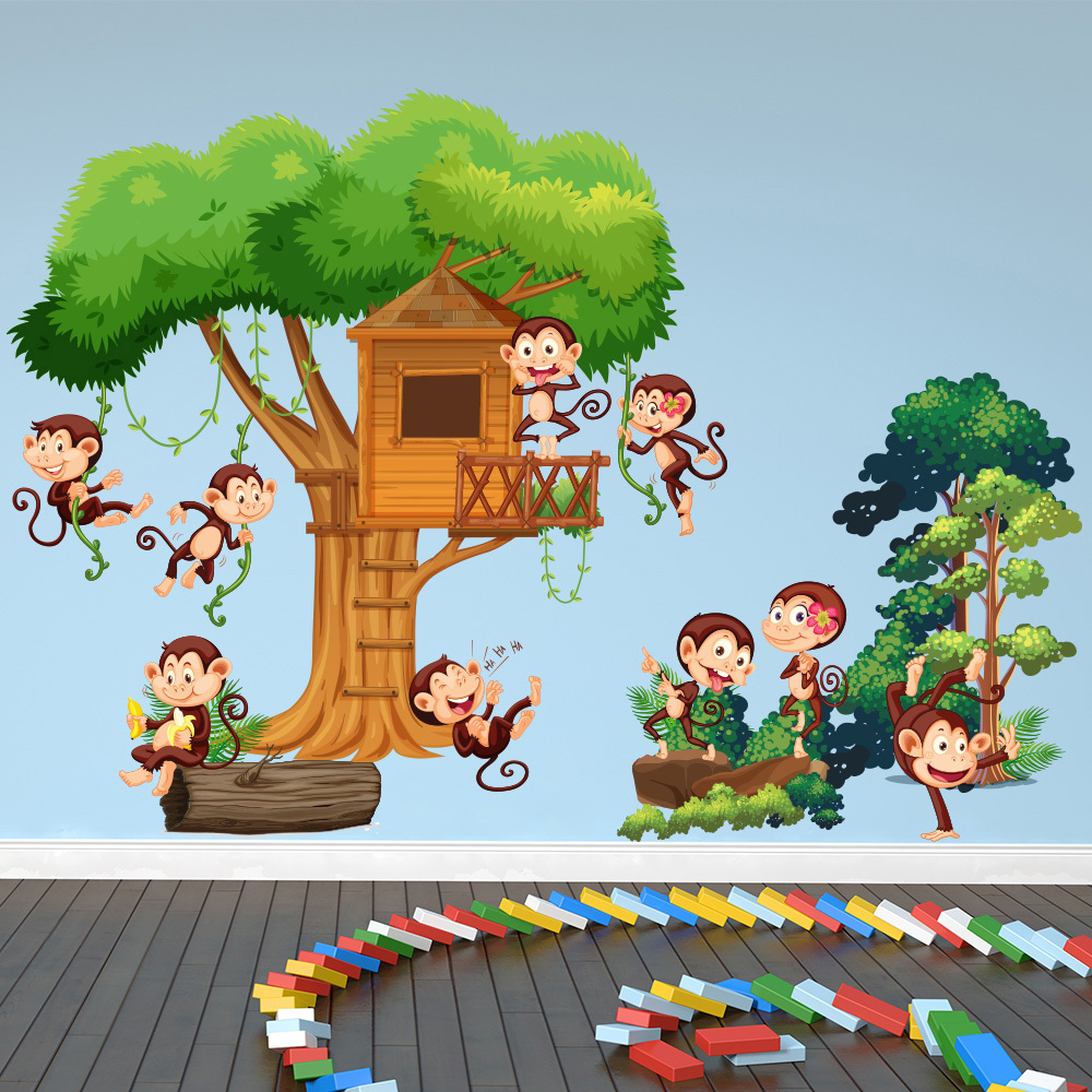 Monkey Tree Wall Sticker Scene | Icon Wall Stickers